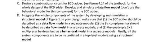 Solved C Design A Combinational Circuit For BCD Adder See Chegg