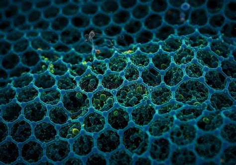 Microscopic Hexagonal Nanostructure Network Stock Illustration