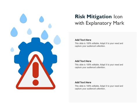 Risk Mitigation Icon With Explanatory Mark Presentation Graphics