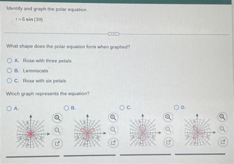 solved identify and graph the polar equation r 6sin 3θ