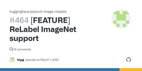 Feature Relabel Imagenet Support · Issue 464 · Huggingfacepytorch