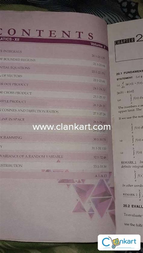 Buy Mathematics Vol I And Ii Class 12 Book In Excellent Condition At