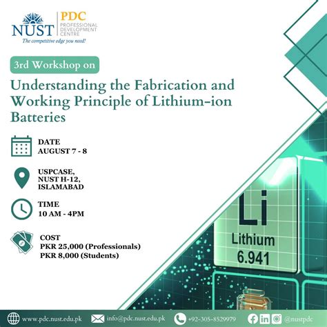 Nust Professional Development Centre Pdc On Linkedin Lithium Nustpdc