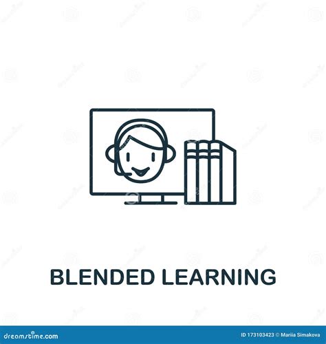 Blended Learning Icon From E Learning Collection Simple Line Element Blended Learning Symbol