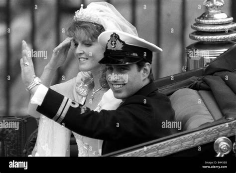 Prince Andrew And Sarah Ferguson Wedding Day Jul 1986 The Duke And