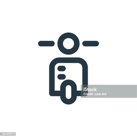 교통 개념에서 스쿠터 아이콘 벡터 스쿠터 편집 가능한 스트로크의 얇은 선 그림 웹 및 모바일 앱 로고 인쇄 미디어에 사용하기 위한 스쿠터 선형 사인 균형에 대한 스톡 벡터