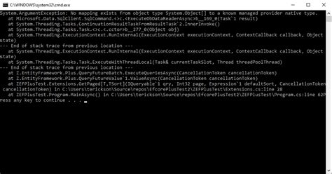 EFcore FromSqlRaw Future Extension Causes System ArgumentException Similar To