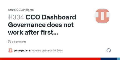 cco dashboard governance does not work after first successful load