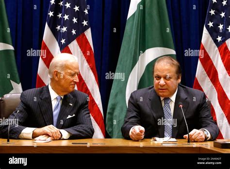 Us Vice President Joe Biden Left Meets With Prime Minister Nawaz