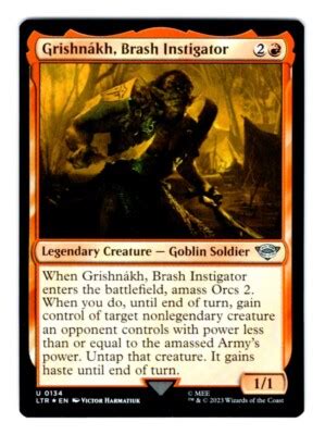 Magic Grishnakh Brash Instigator Foil 0134 Ltr Lord Of The Rings Ebay