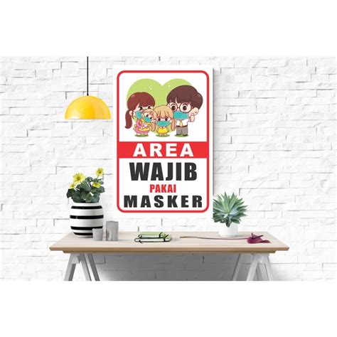 Jual Stiker Wajib Pakai Masker Stiker Area Wajib Masker Sticker Wajib Pakai Masker Anti Air