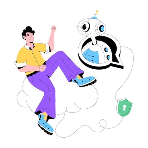 Premium Vector Modern Ai Robot Flat Illustration