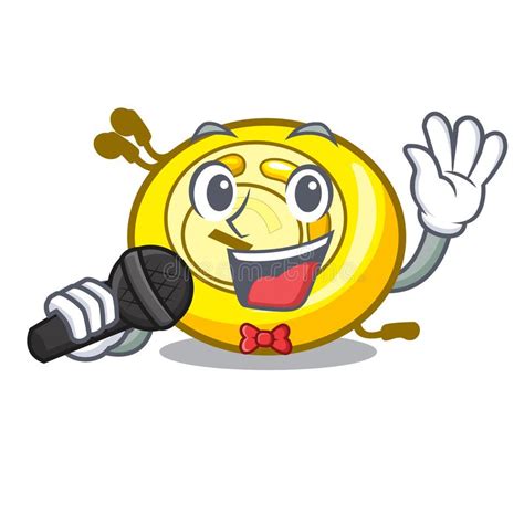 Desenhos Animados Da Mascote Do Leitor De Cd Do Canto Ilustração do