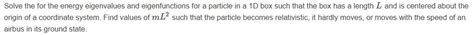 Solved Solve The For The Energy Eigenvalues And