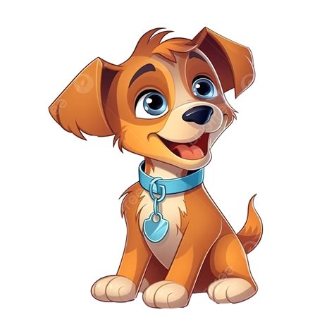 Cachorro Com Coleira Bonito Dos Desenhos Animados Cachorrinho Colorido Png Ilustração Png Cão