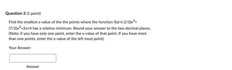 Solved Find The Smallest X Value Of The The Points Where The