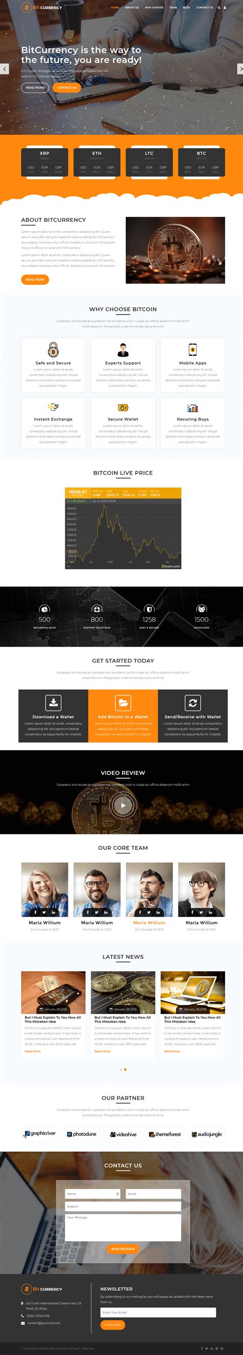 Bitcurrency Bitcoin And Cryptocurrency Landing Page HTML Template By Az Template