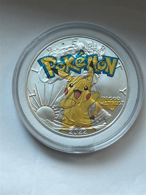 Pokemon Pikachu American Silver Eagle 1oz 999 Limited Ed Silver