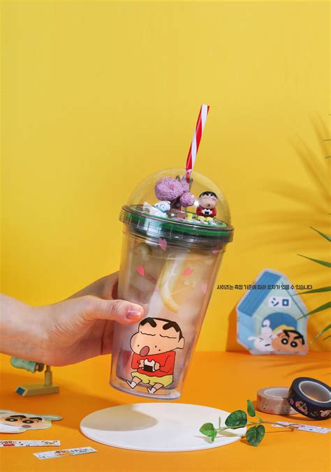 레토 짱구 피규어 벚꽃 보틀 텀블러