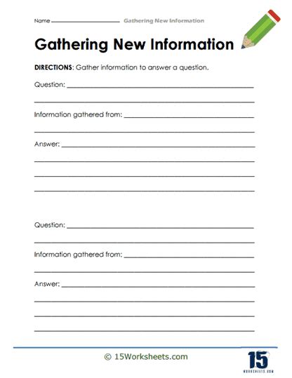 Gathering Information Worksheets 15