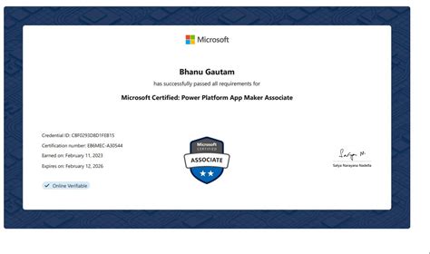 Bhanu G On Linkedin Powerplatform Certification Microsoft Powerapps Powerautomate…