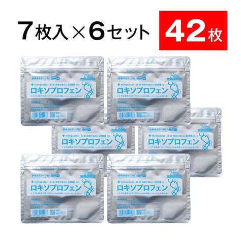 Minacolor ロキソプロフェン 湿布薬 ロキエフェクトlxテープα 7枚 ×6個セット 【第2類医薬品】 市販薬 貼り薬 シップ薬 腰痛