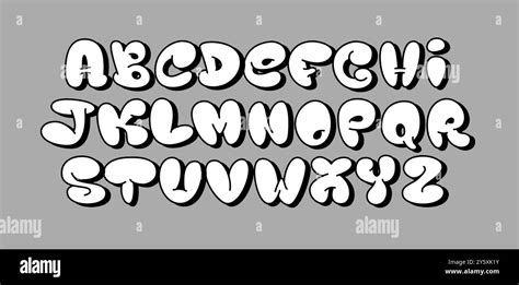 Bubble Graffiti Font Inflated Street Art Letters Alphabet Bold