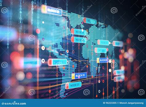 Big Data Futuristic Visualization Abstract Illustration Stock