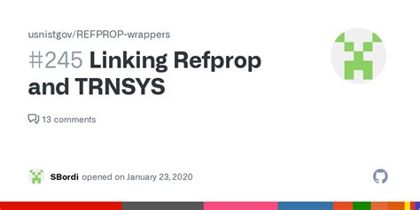 Linking Refprop And Trnsys · Issue 245 · Usnistgovrefprop Wrappers · Github