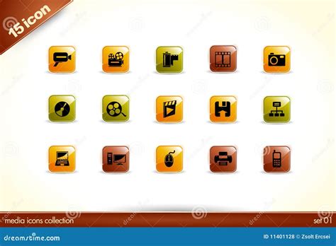 15 Beautiful Glossy Shiny Icons Stock Vector Illustration Of