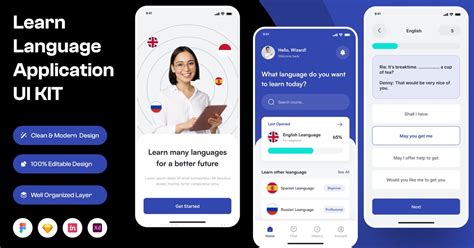 Learn Language Mobile App Ux And Ui Kits Ft Language And Learn Envato