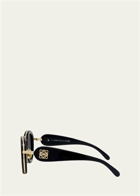 Loewe Golden Anagram Acetate Round Sunglasses Bergdorf Goodman