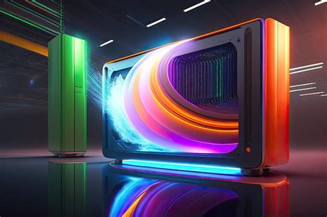 Premium Ai Image A Digital Art Of Futuristic Colorful Supercomputer Mainframe