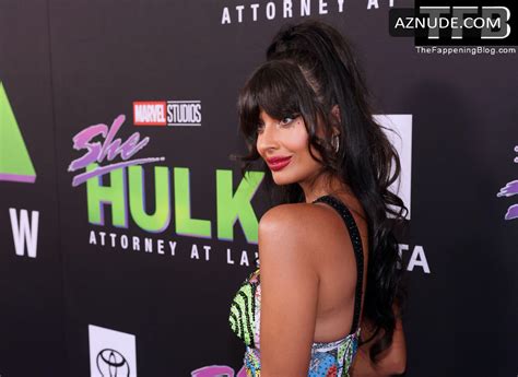 Jameela Jamil Sexy Seen Flaunting Her Big Tits At The Premiere Of She Hulk In Los Angeles AZNude