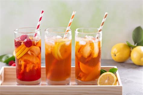 Premium Photo Iced Tea Variety In Tall Glasses