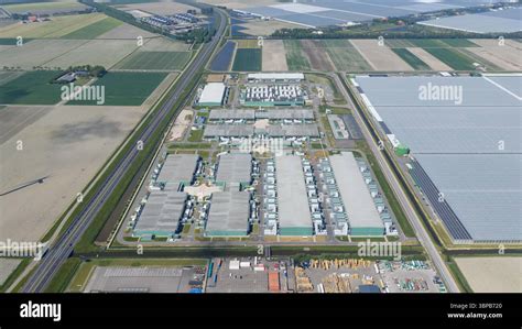 Aerial Drone Video Of Large Scale Hyperscaler Datacenter Big Data Ai And Internet