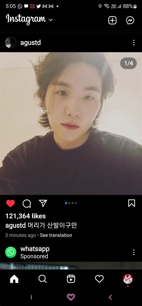 Sel⁷ slow on Twitter BTS SUGA YOONGI INSTAGRAM UPDATE PT SG seems that my hair
