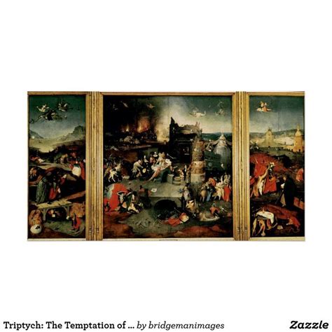 Triptych The Temptation Of St Anthony Poster Zazzle The Haywain
