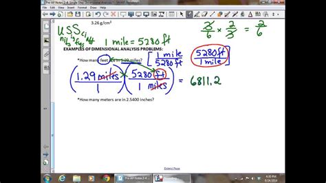 Pre Ap Notes 2 4b Dimensional Analysis Single Step Part Ii Youtube
