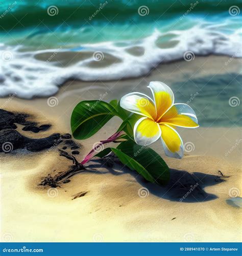 Paradise Beach White Sand Plumeria Ocean Wave Exotic Beach