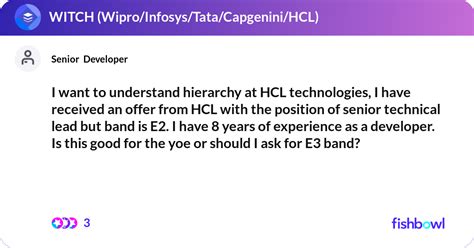 I Want To Understand Hierarchy At HCL Technologies Fishbowl