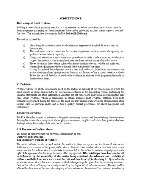 Lesson 7 Audit Evidence Pdf Audit Financial Audit
