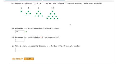Solved The Triangular Numbers Are 1 3 6 10 They Are