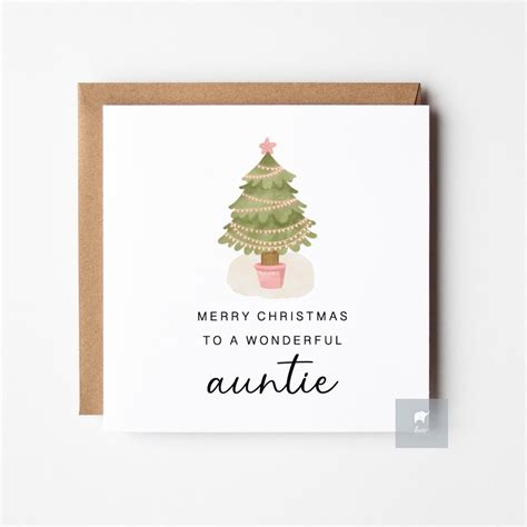 Merry Christmas Wonderful Auntie Auntie Christmas Card Etsy Uk