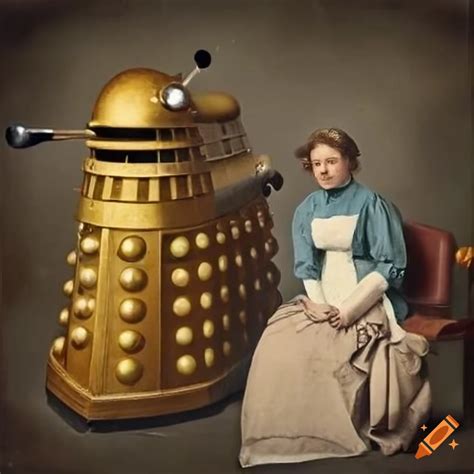 Vintage Advertisement With A Dalek And A Servant On Craiyon
