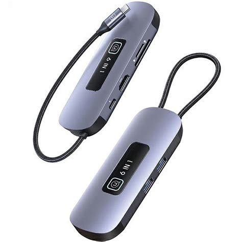 PRZEJŚCIÓWKA USAMS HUB ADAPTER 6W1 2xUSB 3 0 TF SD USB C HDMI PD100W