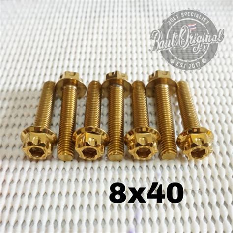 Jual Baut Probolt 8x40 Gold New Model Drat 12 Panjang 4cm Heng Thailand