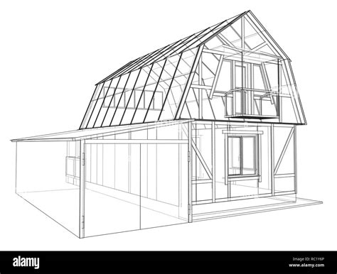 Private House Sketch Vector Rendering Of 3d Stock Vector Image And Art Alamy