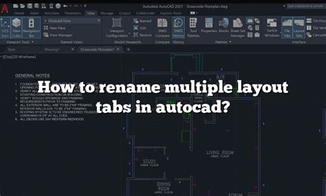How To Rename Multiple Layout Tabs In Autocad