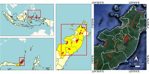 Termite Monitoring Station Map In North Sulawesi Province Indonesia